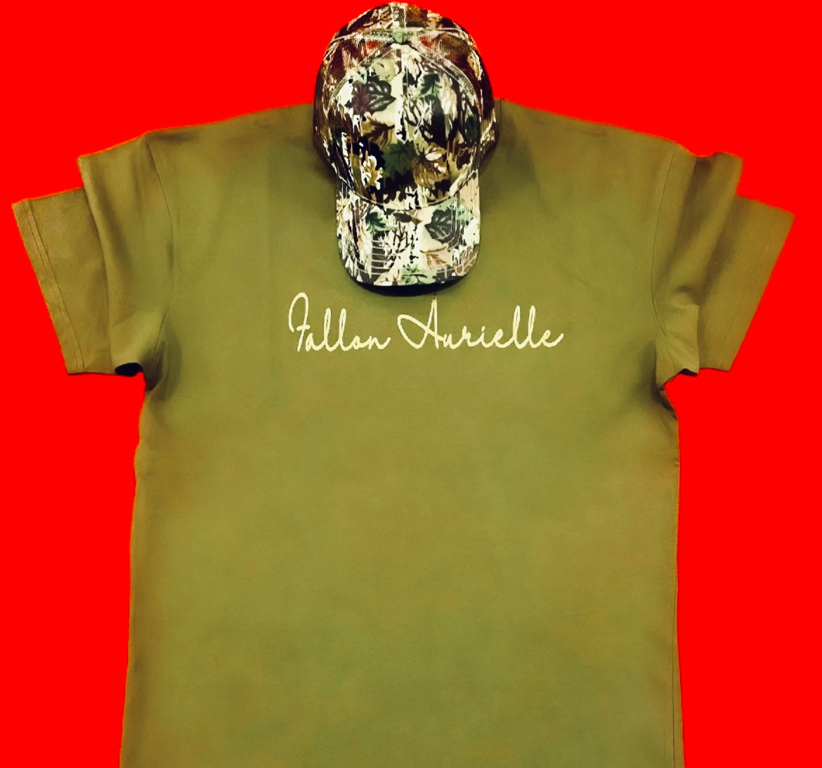 Fallon Aurielle Unisex Signature Classic T-Shirt (Olive Green & Gold)